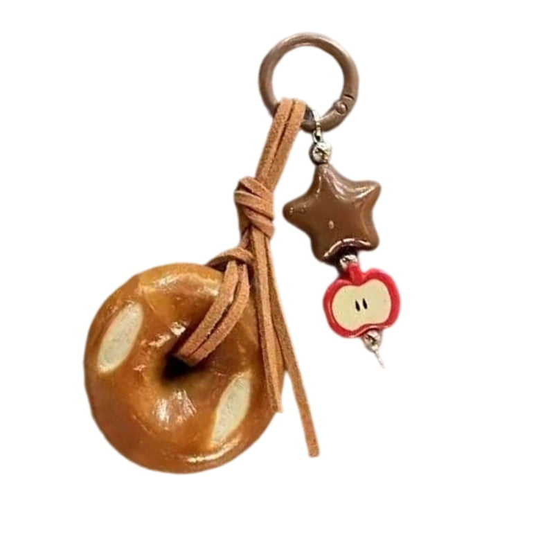 Braided Rope Keychain Bread Pretzel Bag Pendant Charm Car Keyring Fashion Bag Accessories for ...