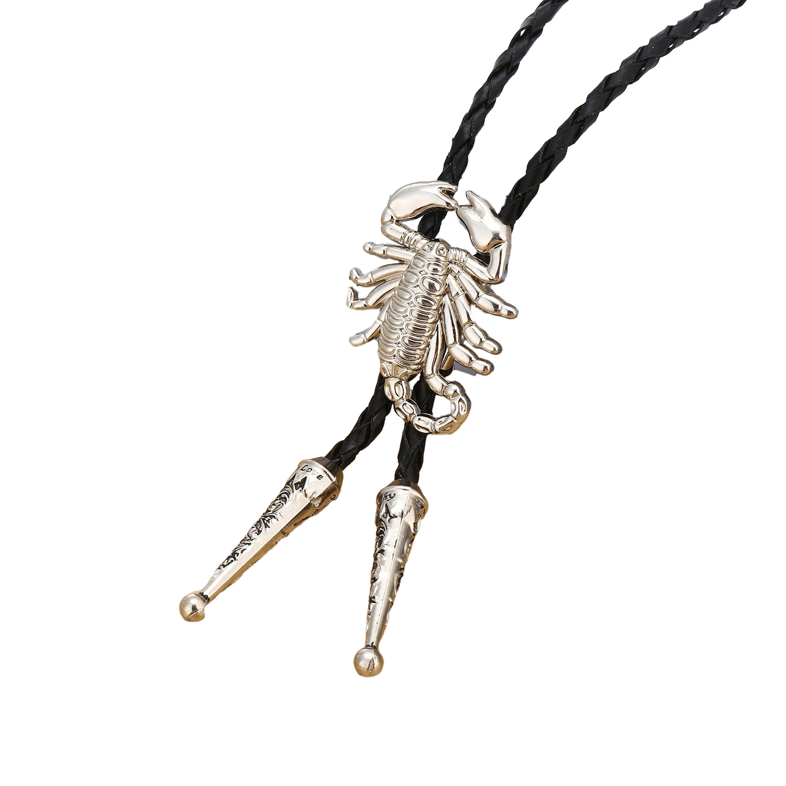 Braided Shoestring Bolo Tie with Metal Cool Cowboy Necktie Necklace ...