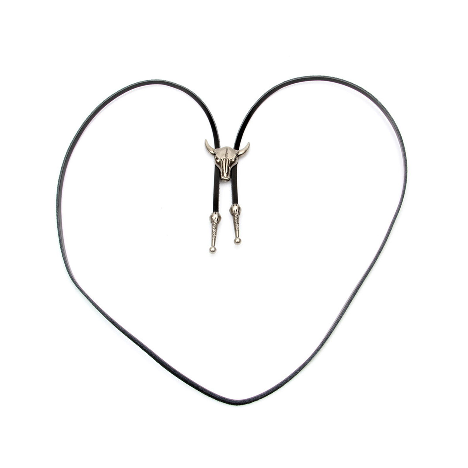 Braided Shoestring Bolo Tie with Metal Engraved Charm Cowboy Necktie ...