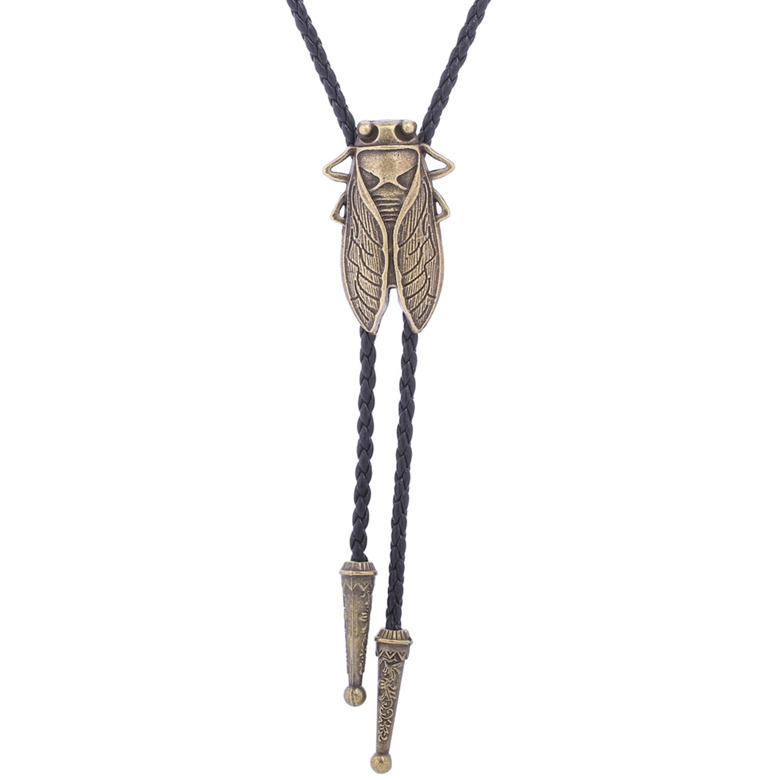 Braided Shoestring Cicada Bolo Tie with Metal Cicada Cowboy Necktie ...