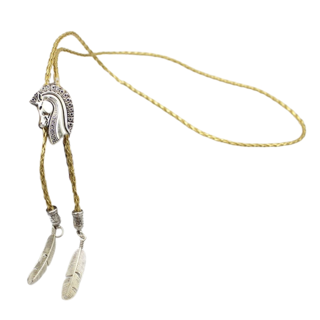 Braided Shoestring Horse Head Bolo Tie Charm Cowboy Necktie Necklace ...