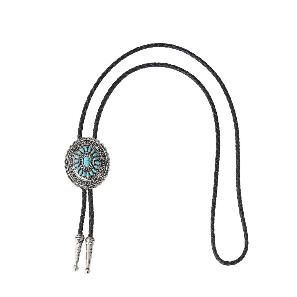 Braided Shoestring Necktie Bolo Tie Western Cowboy Necklace for Sweater ...