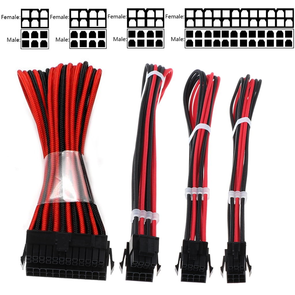 Braided Sleeved Cable Extension Kit for Power Supply Cable Kit ...