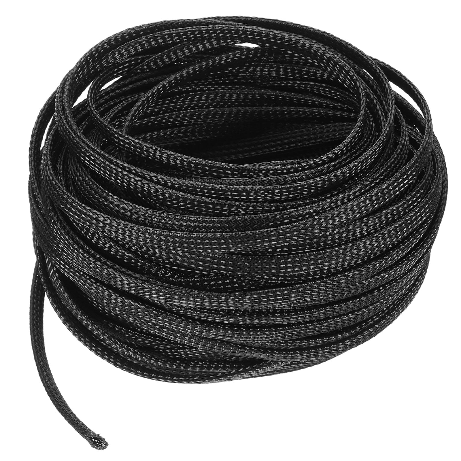 Braided Sleeving Cable, 1/4" Black Expandable Wire Cable Sleeving ...
