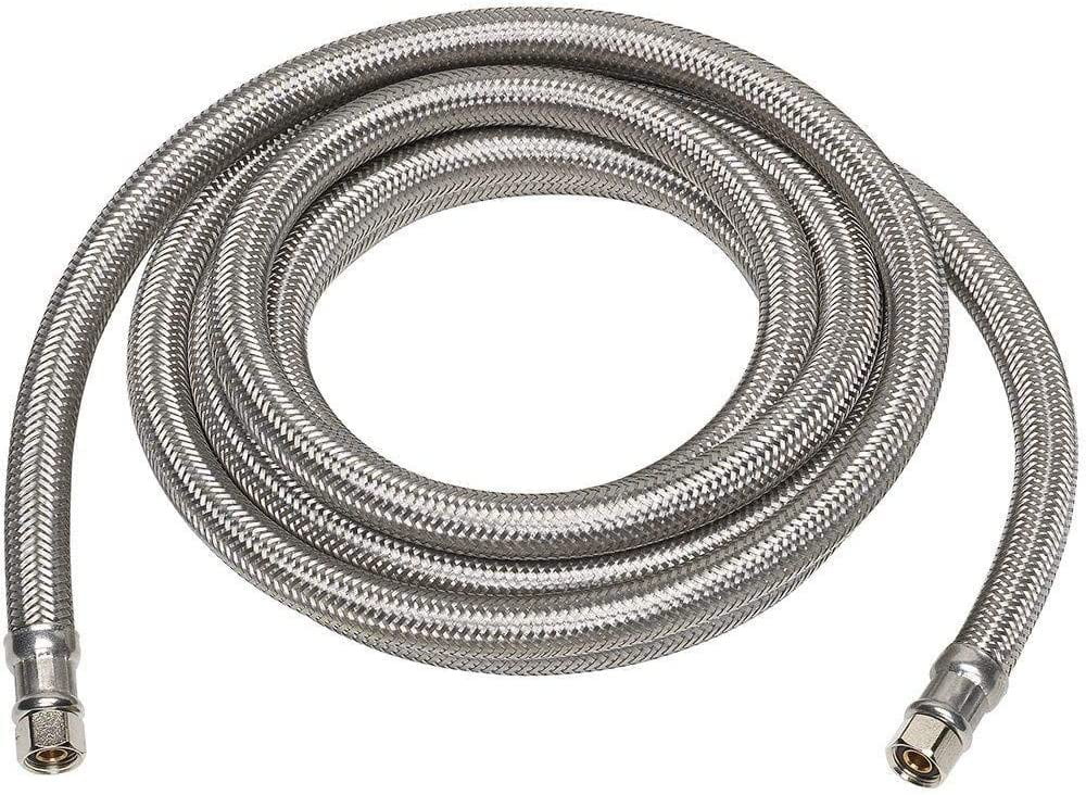 Braided Stainless Steel Ice Maker Water Supply Hose - 6 Ft - Universal ...