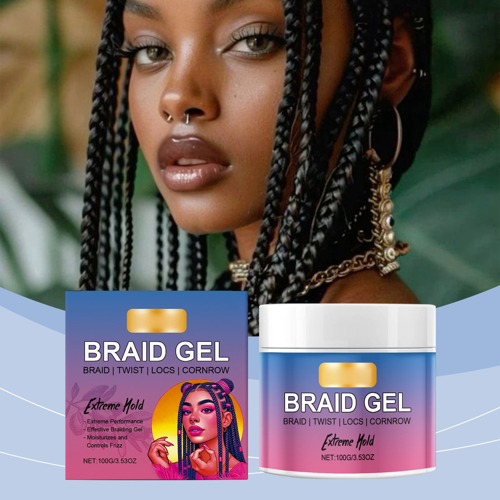 Braided Styling Gel - Hair Styling Gel For Braids, Nourishing ...