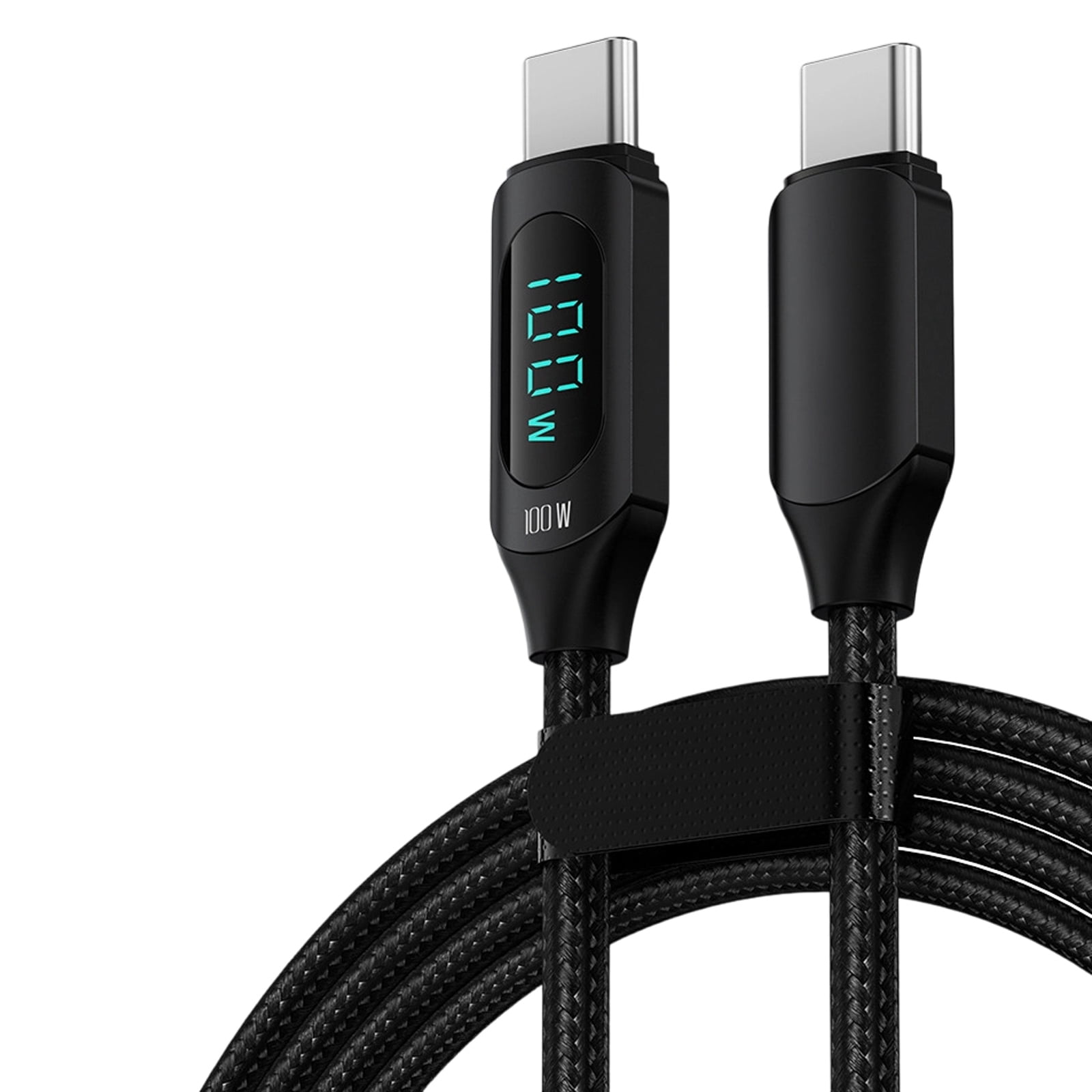 Braided Type C Power Cable with Digital Display, 100W PD USB C Cord for ...