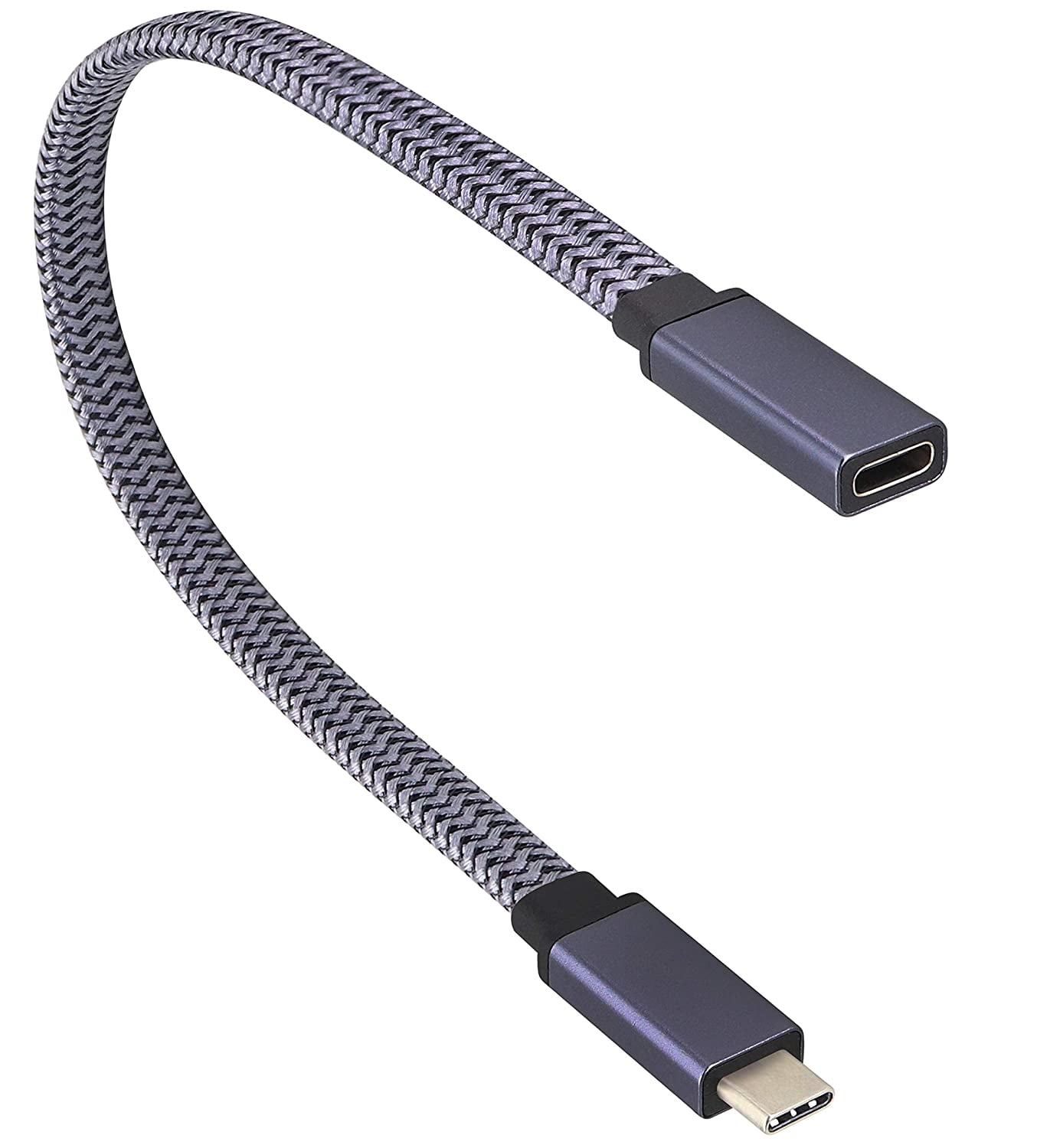 Braided USB 3.1 Type c to Type C Connector Cable 60W&3A Short Type C 3. ...