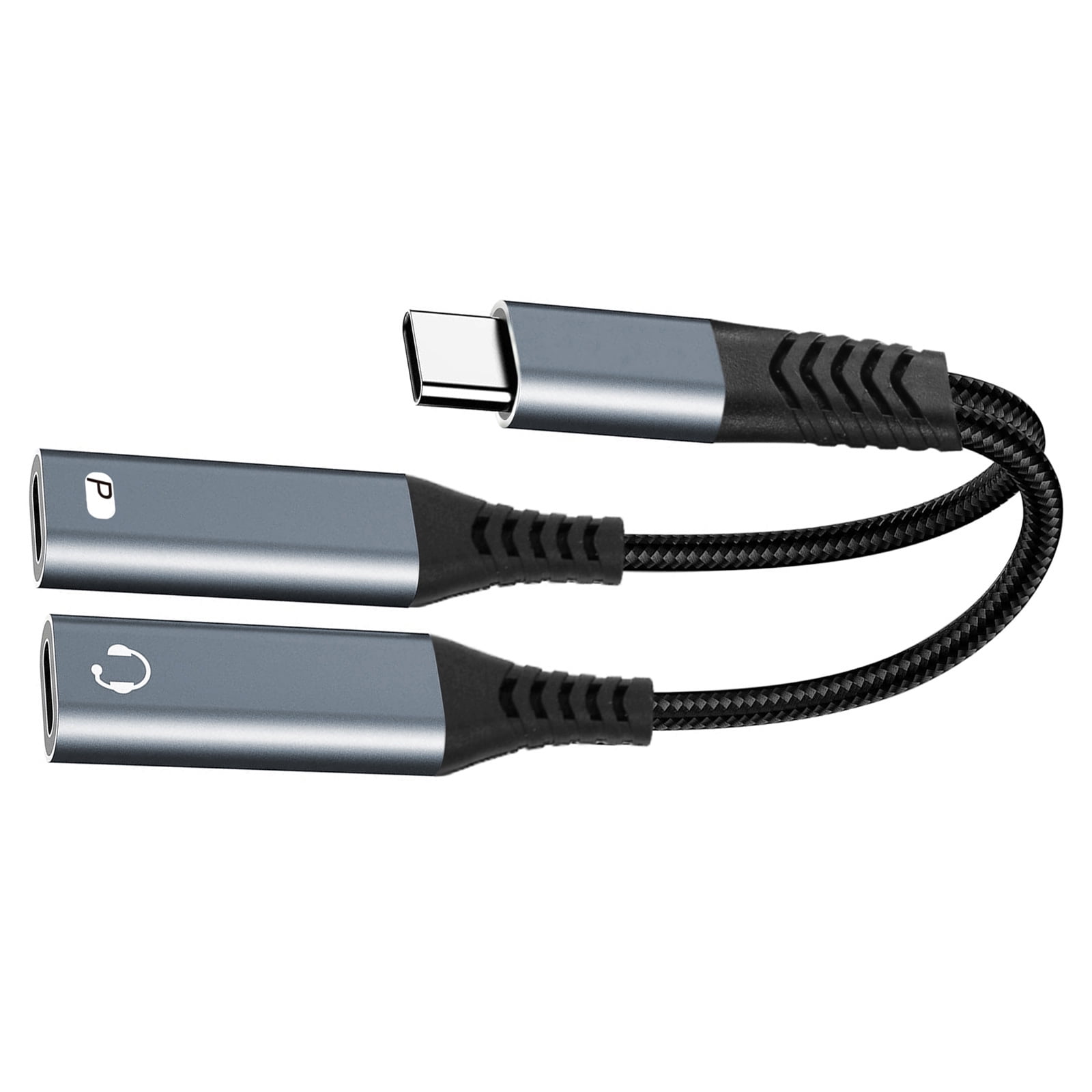 Braided USB C Cable with Power Delivery 18W Two Port Charging Adapter ...