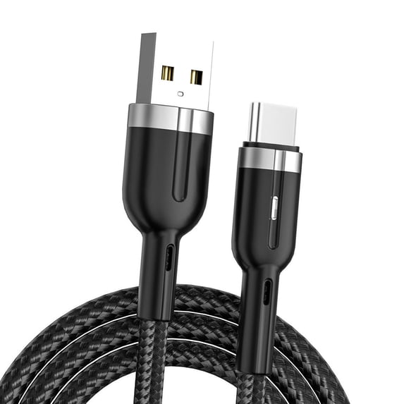 Braided USB To Type C Charging Cable With Builts In Light And ...