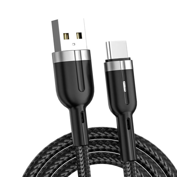Braided USB To Type C Charging Cable With Builts In Light And ...