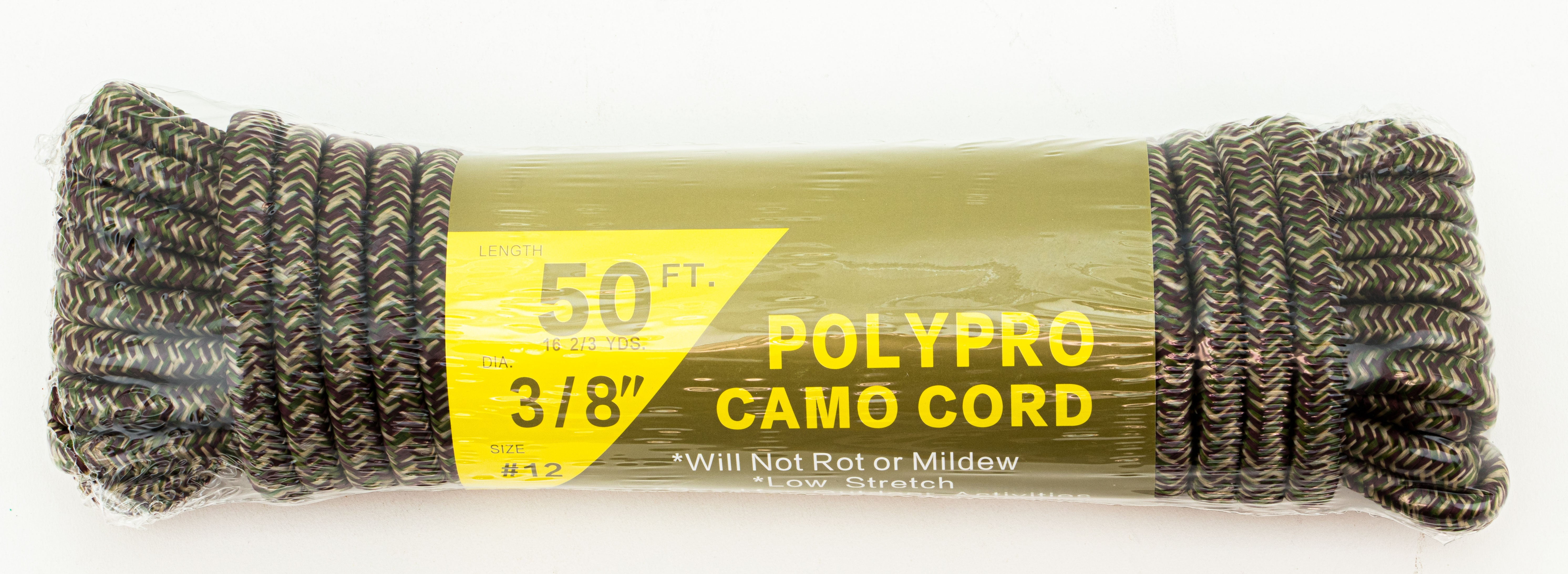 Braided Utility Rope 3/8" x 50' Polypropylene Fiber Strands Camo Color ...