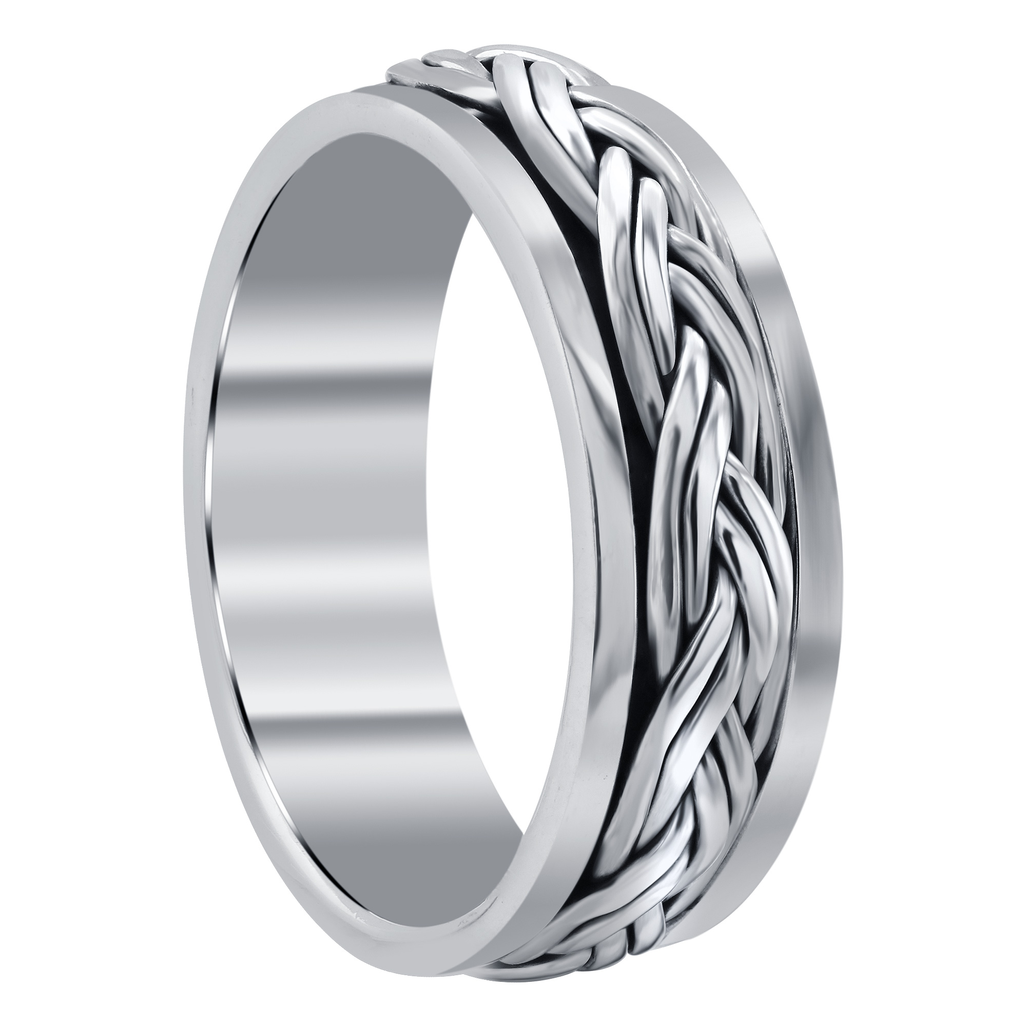 Sterling Silver Letter L Stacking Ring Band, Sizes 5, 6, 7, 8, 9, 10 (9 ...