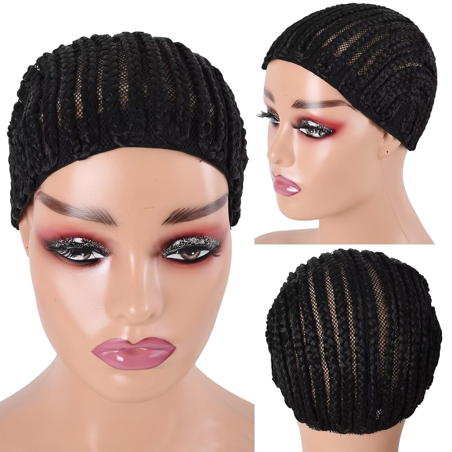Braided Wig Cap For Crochet Hair Braids Breathable Cornrow Crochet Wig ...