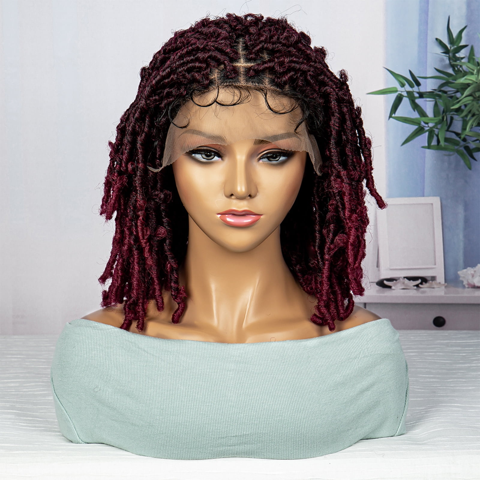Braided Wigs for Black Women Synthetic Lace Front Wigs Knotless Box ...
