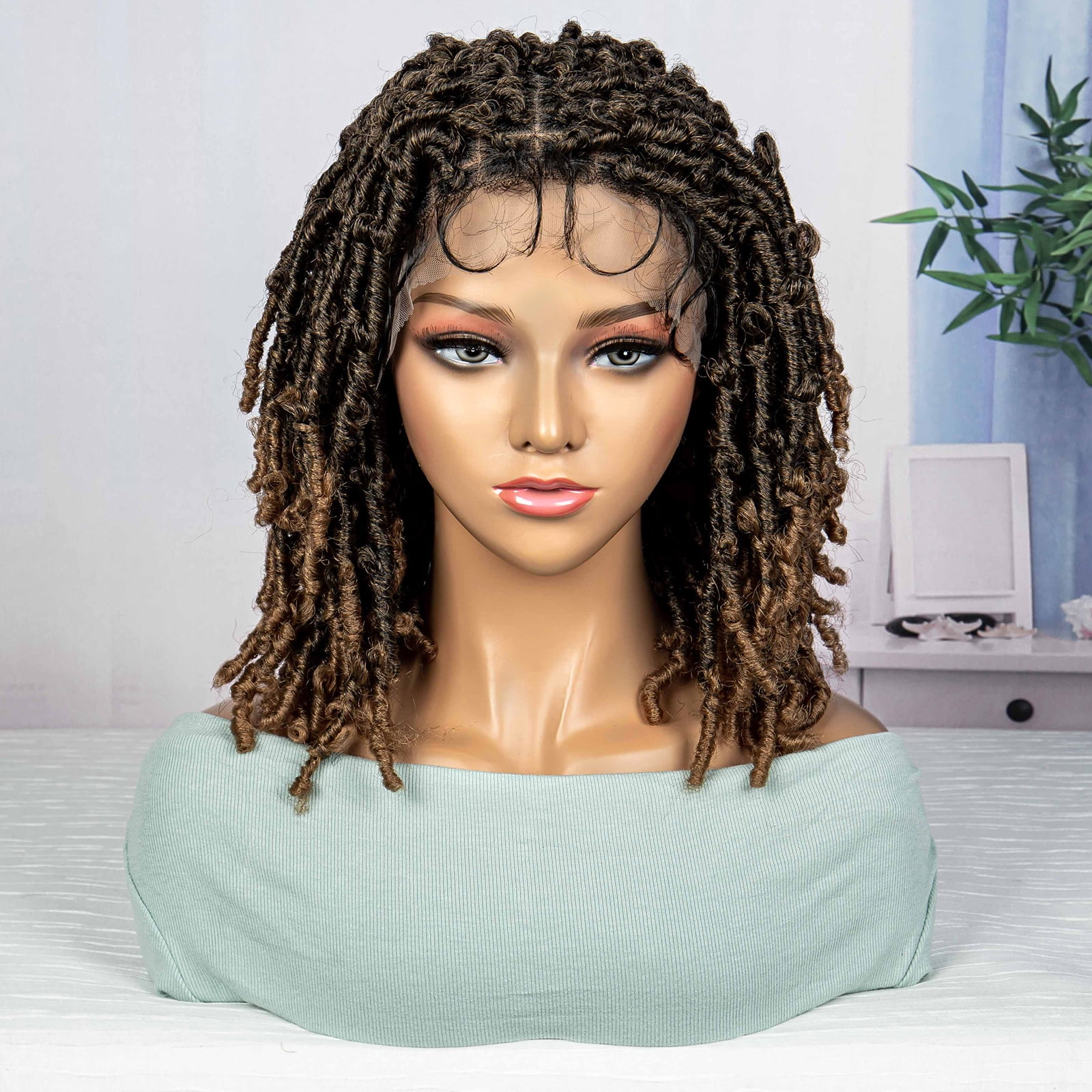 Braided Wigs for Black Women Synthetic Lace Front Wigs Knotless Box ...