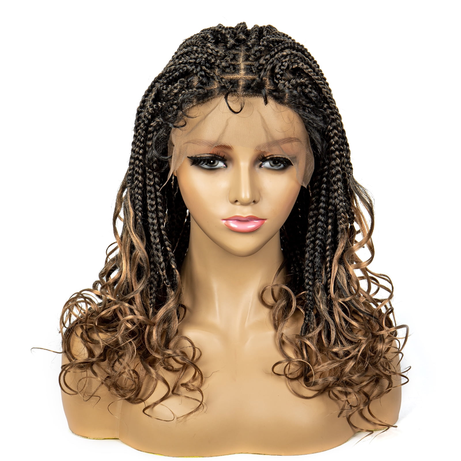 Braided Wigs for Black Women Synthetic Lace Front Wigs Square Knotless ...