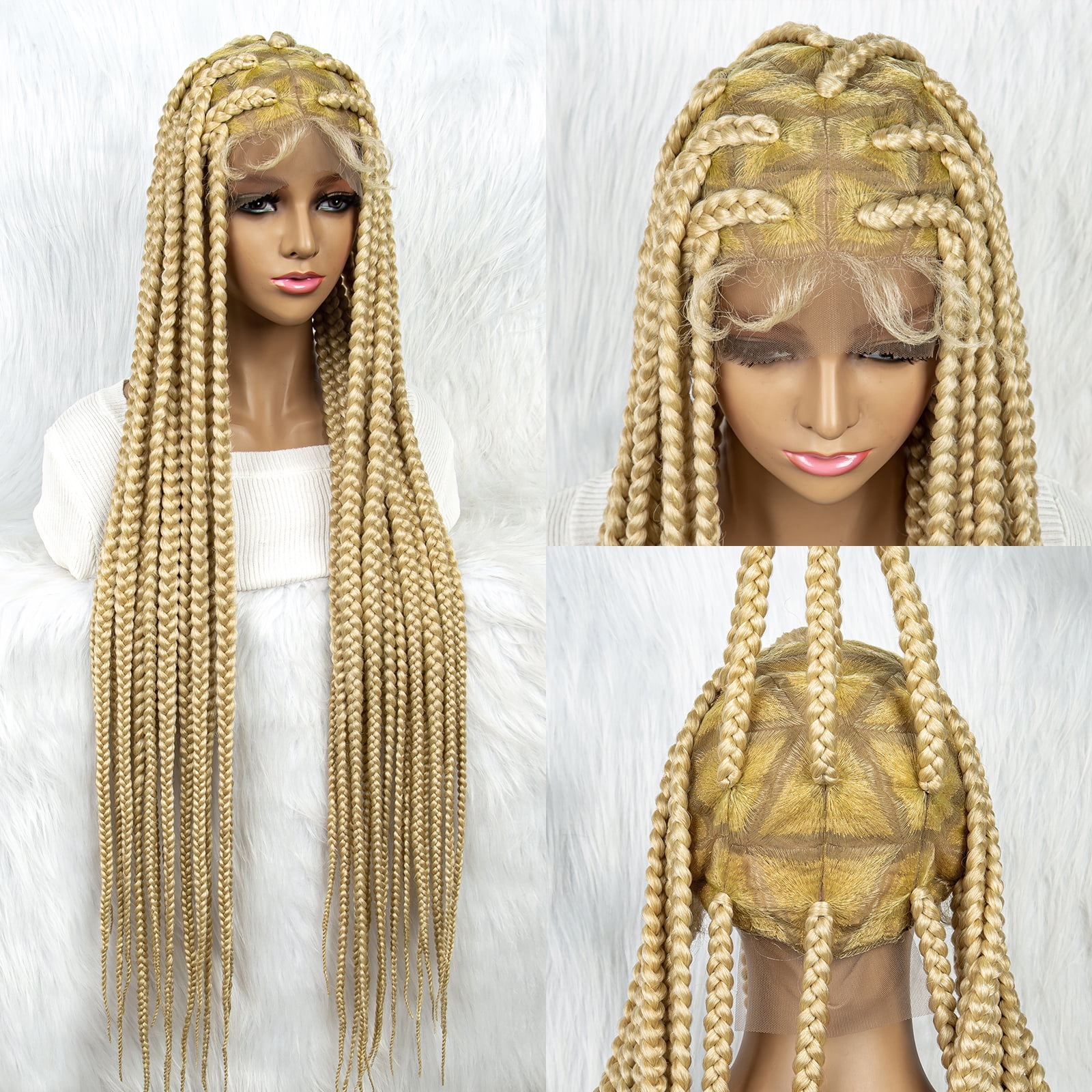 Braided Wigs for Women Full Double Lace Braided Wigs Knotless Box ...