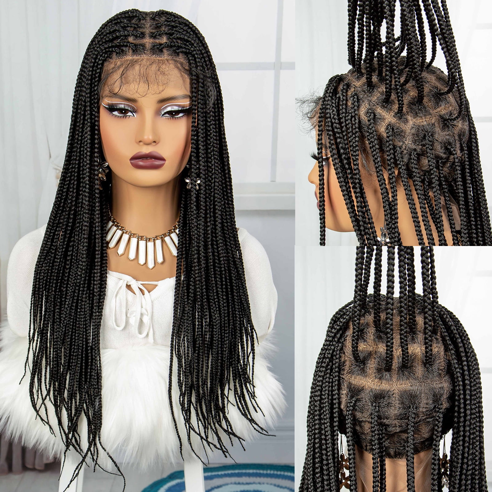 Braided Wigs For Black Women Synthetic Full Lace Front Wigs Square