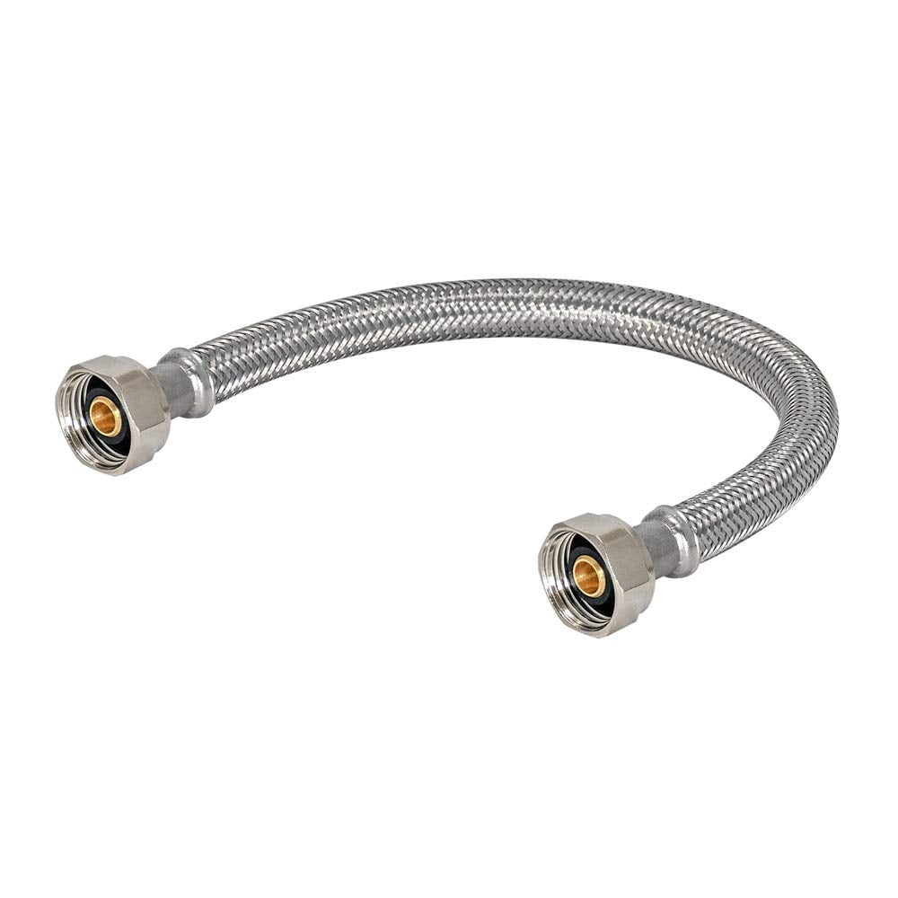 Braided stainless steel supply hose line, 12 inch x 1/2 in. FIP ...
