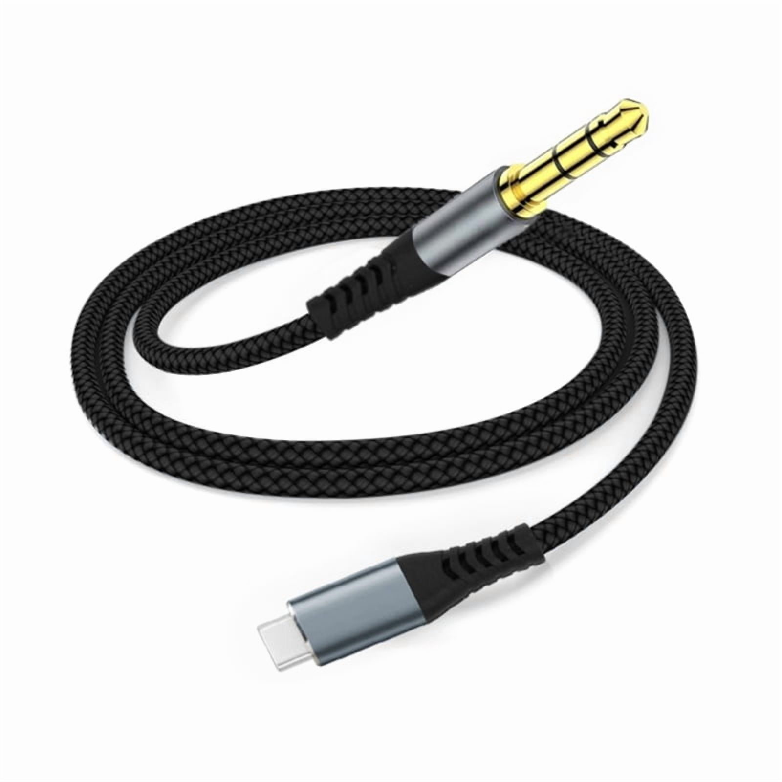 Braideds Sound Cable Type C to 1/8inch Gold Plateds Connectors and ...