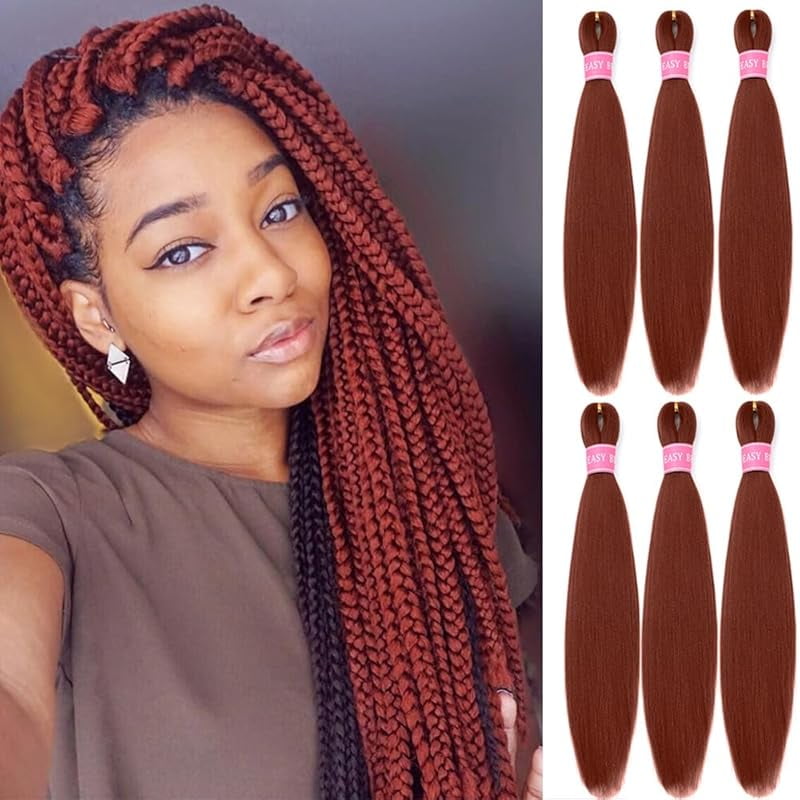 Braiding Hair,26 Inch 6 Pack Ombre Blonde Braiding Hair Pre Stretched Extensions for Women ...
