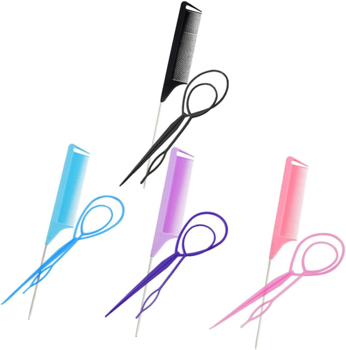 Braid Ponytail 4 Sets Comb Hair Tool Hair Comb Modeling Abs The Lazy ...