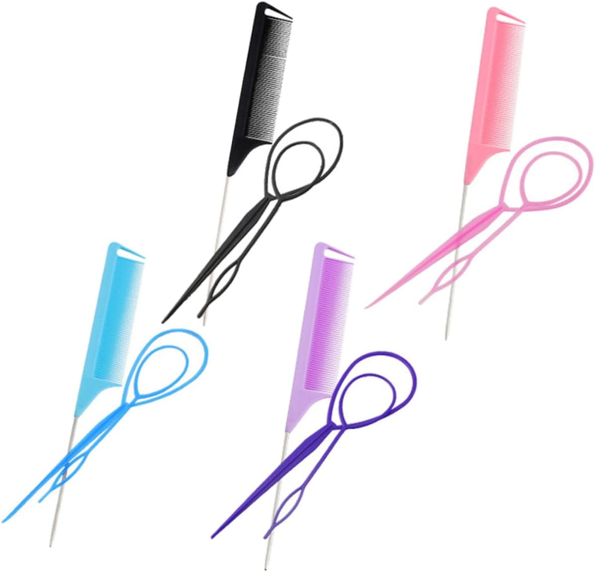 Braiding Hair Accessories 4 Sets Comb Hair Tool Steel Needle Modeling ...