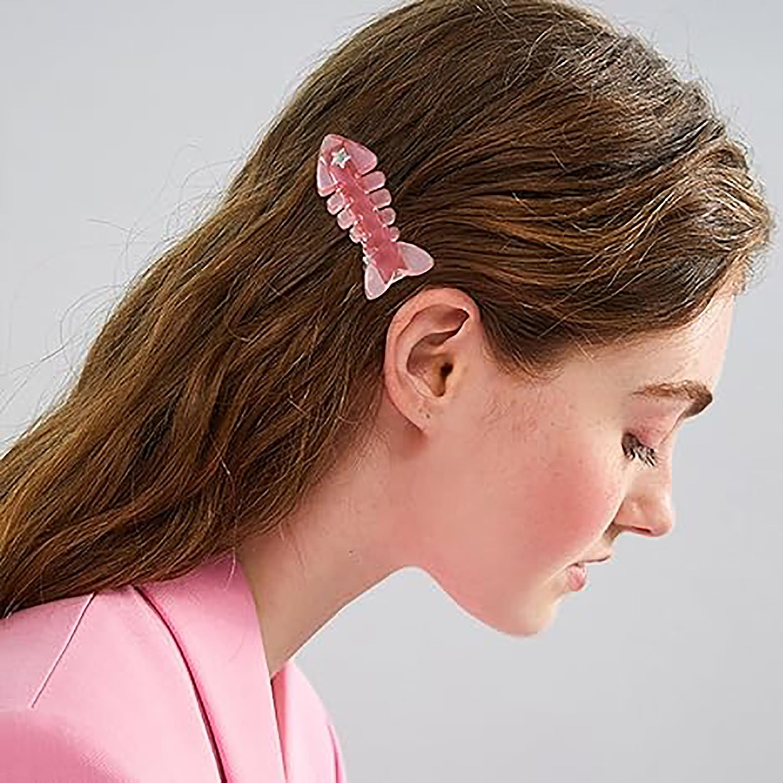 Braiding Hair Hair Bun Maker Claw Clips Cute Fun Fish Bone Hair Clip ...