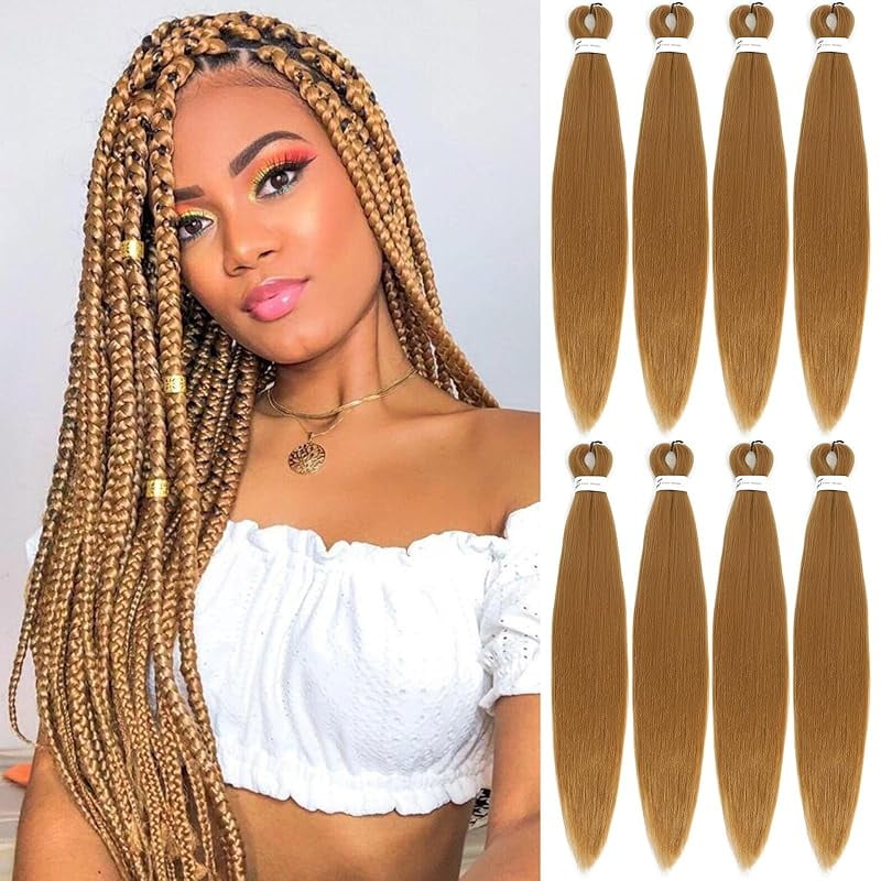 Braiding Hair Pre Stretched, 26 Inch 8 Pack Black Prestretched Braiding ...