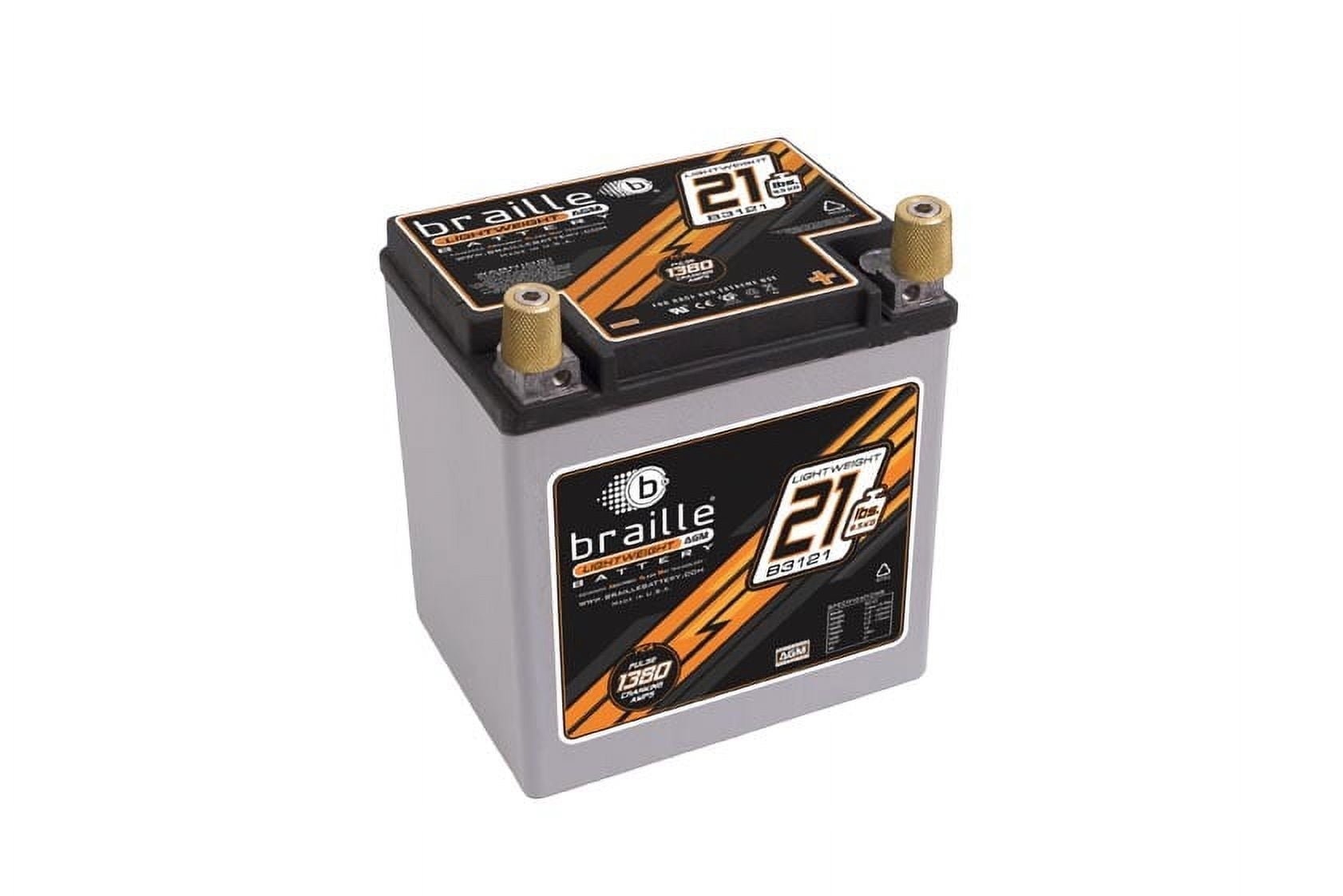 Braille Auto Battery B3121 21 lbs 1380 PCA Lightweight Racing Battery ...