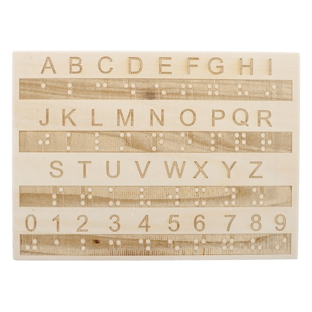 Braille Alphabet And Number Tracing Board Wooden Educational Tool For ...