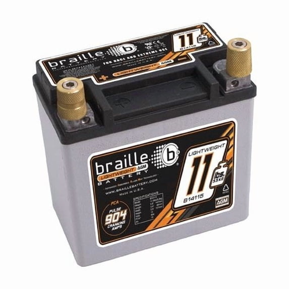 Braille Auto Battery Racing Battery 11.5lbs 904 PCA 5.8x3.3x5.8 ...