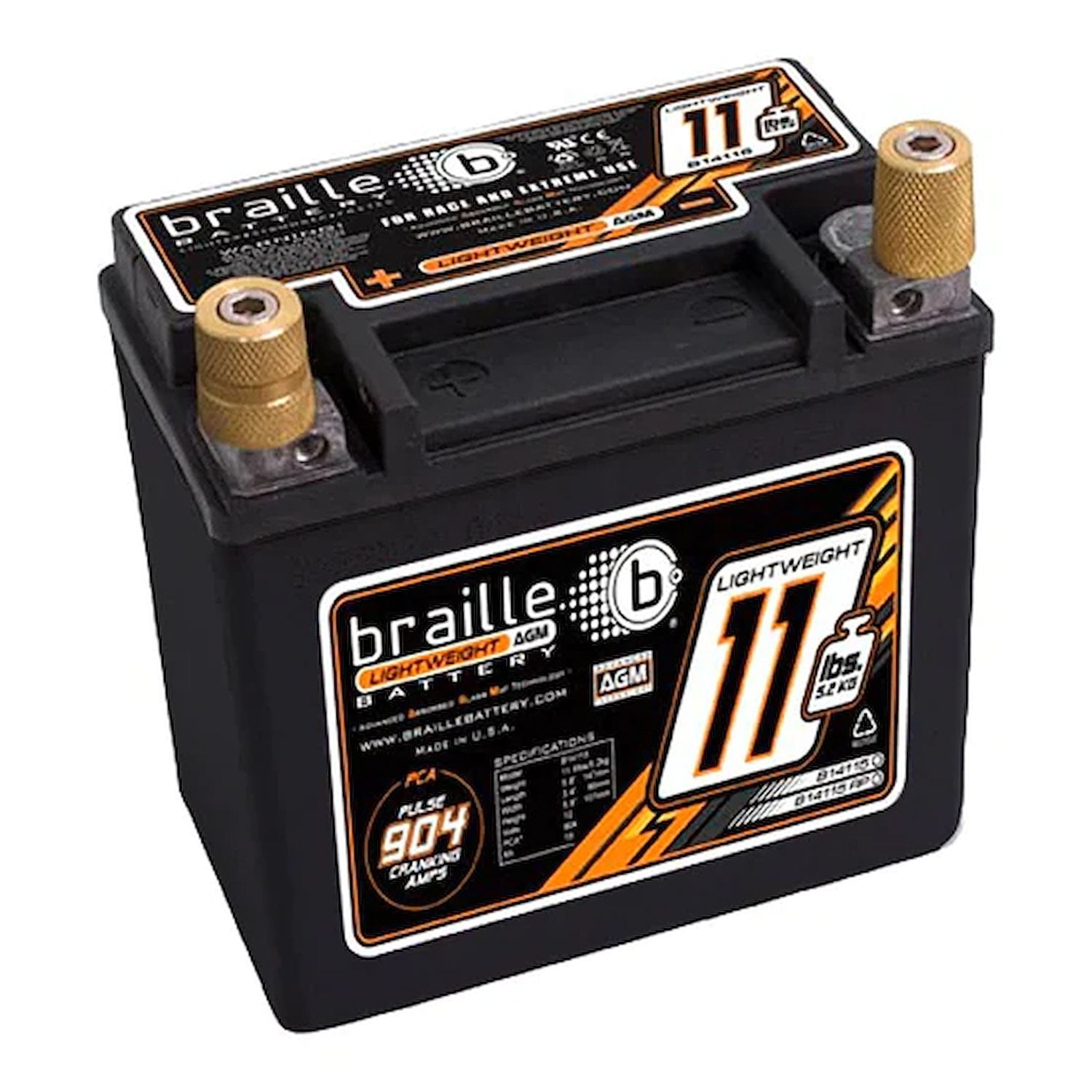 Braille Battery B14115 Advanced AGM Lightweight Racing Battery ...