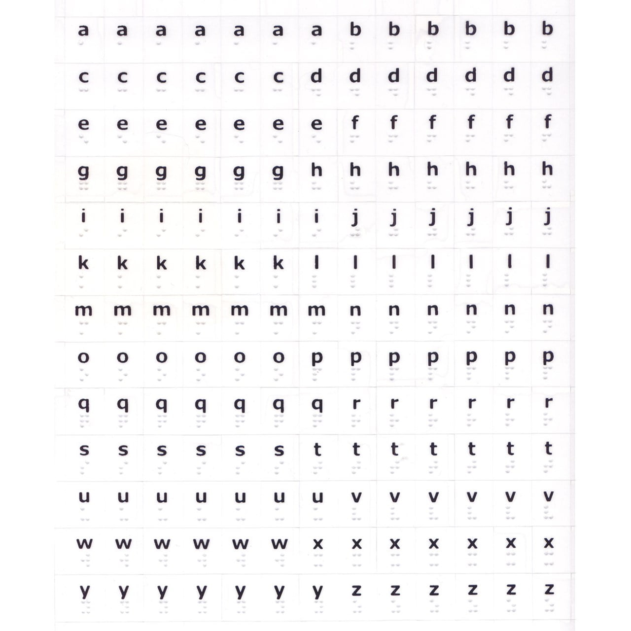 Braille Feel n Peel Alphabet Letter Stickers - Self-Adhesive, 1 Sheet ...