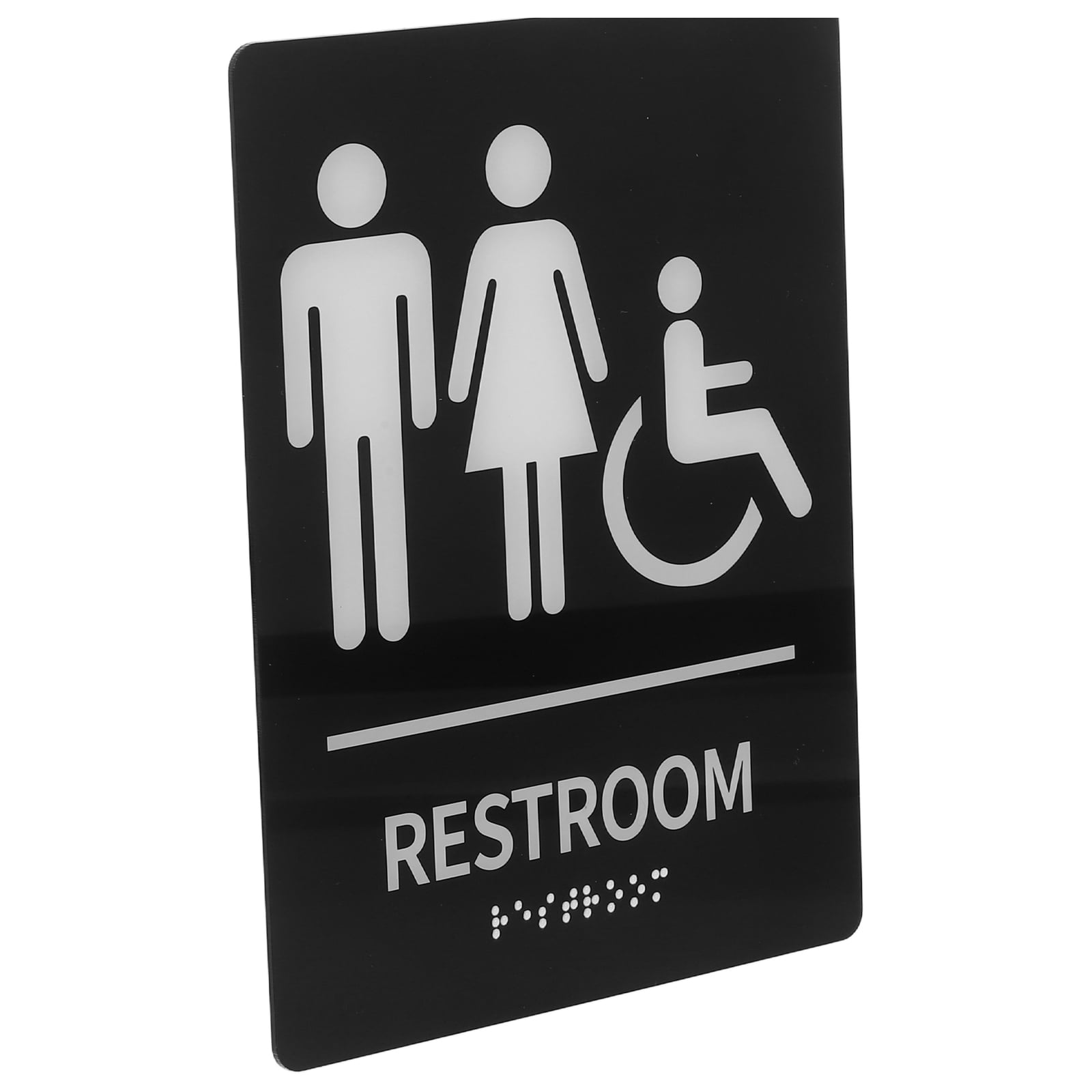 HEMOTON Black Acrylic Braille SelfAdhesive Restroom Sign for Decoration ...