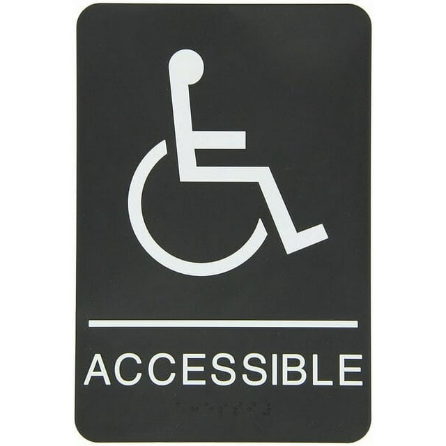 Braille Tactile Sign, Legend"(Handicapped) ACCESSIBLE" with Wheelchair ...