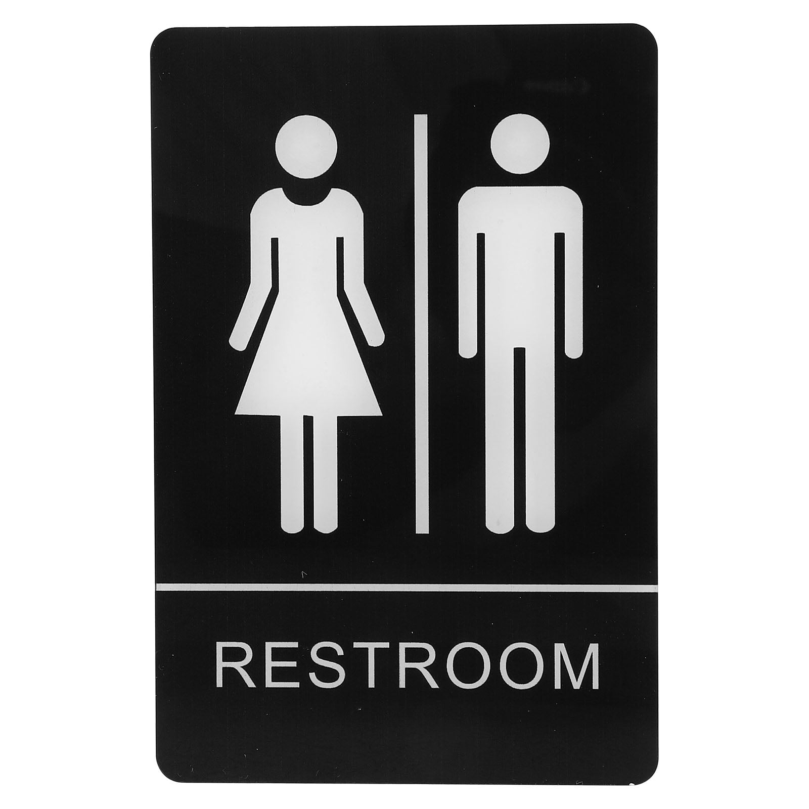 OUNONA Commercial Toilet Sign with Braille, Black PVC Material, 1 Set ...