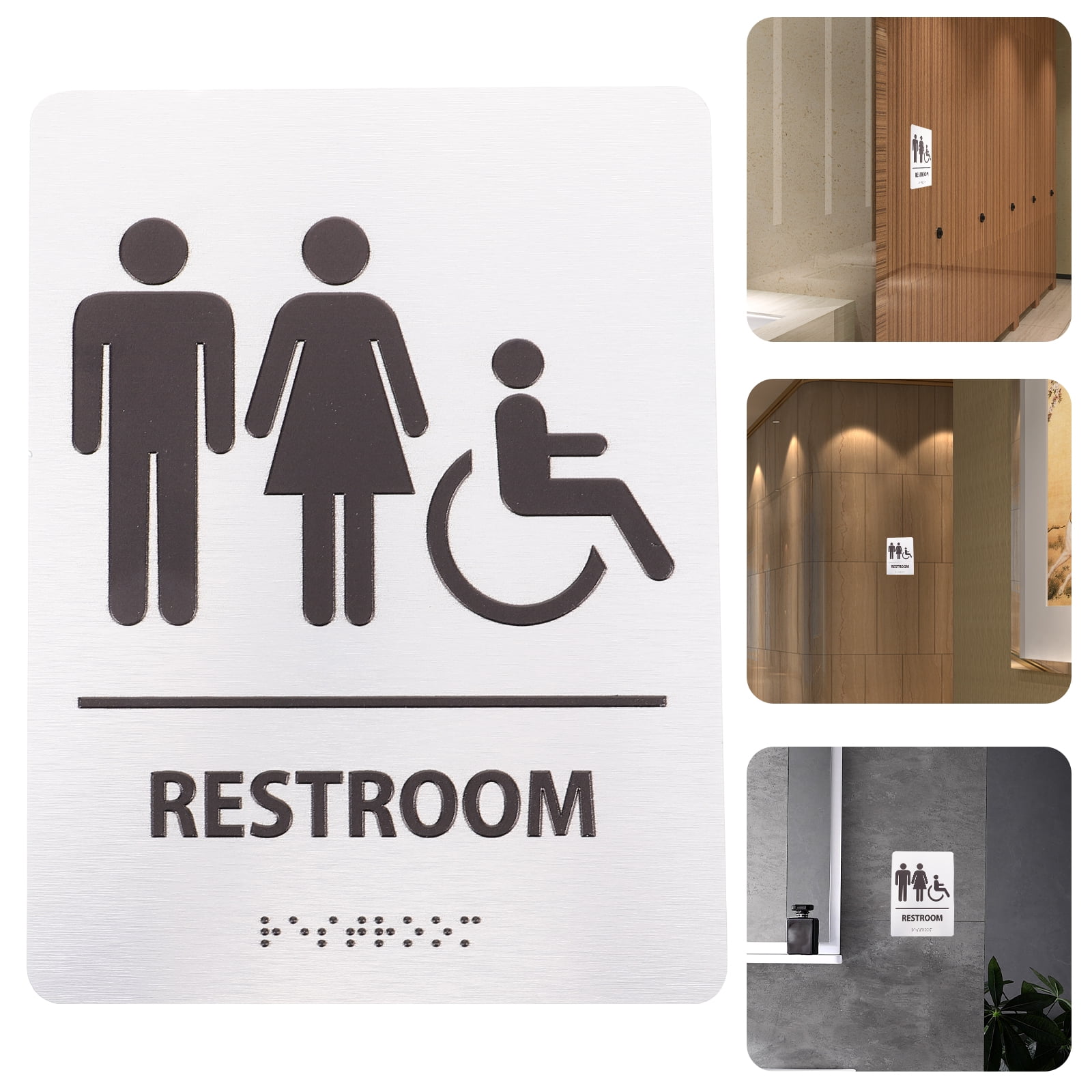 Braille Washroom Sign Business Toilet Sign Handicap Bathroom Sign ...