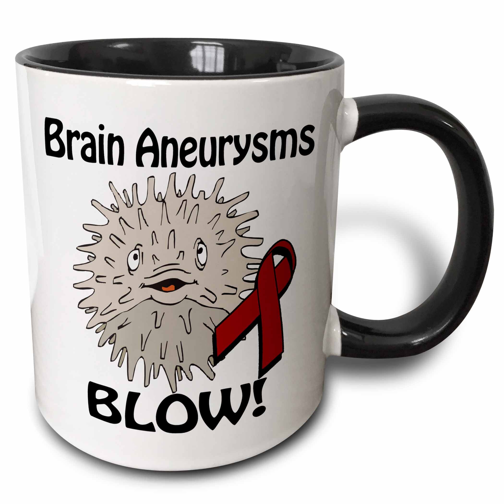 Brain Aneurysms Blow Awareness Ribbon Cause Design 15oz Two-Tone Black ...