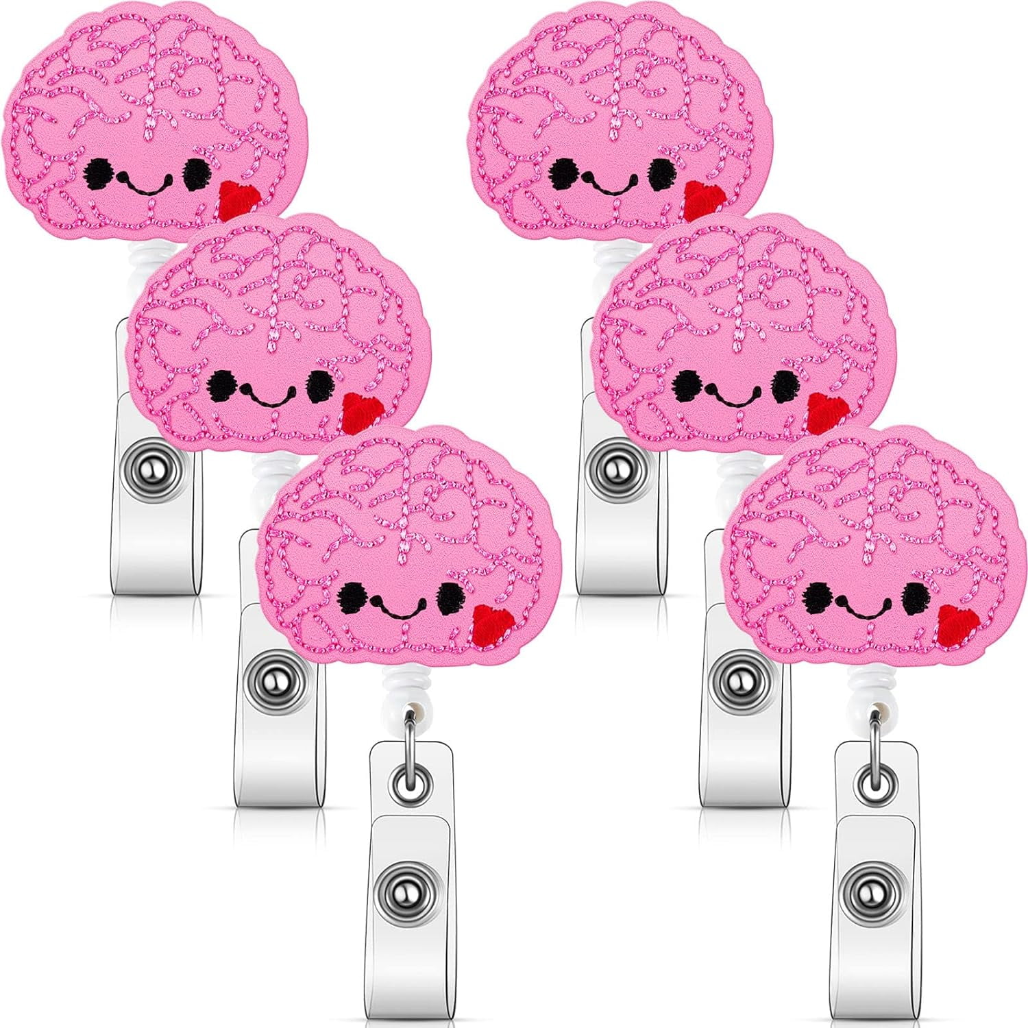 Brain Badge Reel Cute Retractable Badge Holder ID Badge Reel Alligator ...