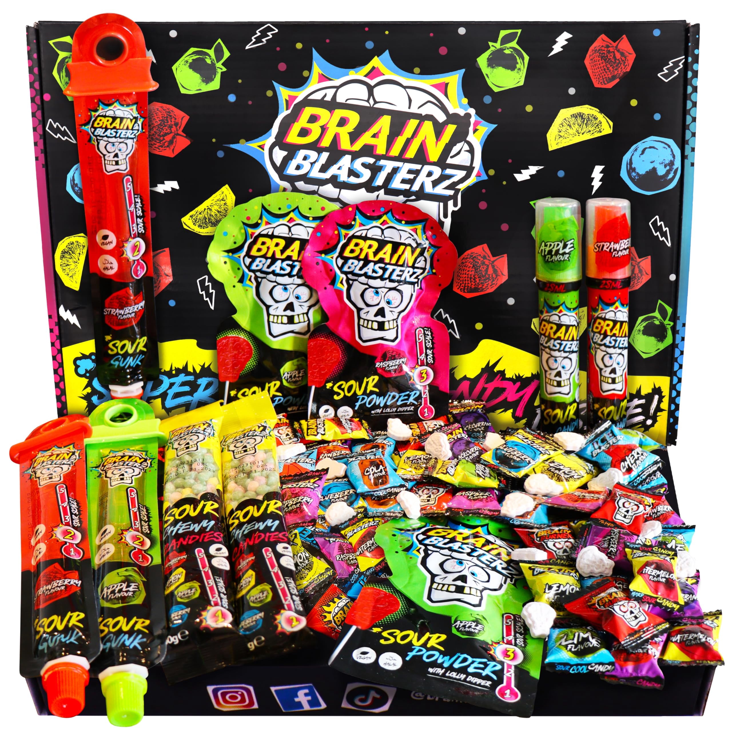 Brain Blasterz MEGA MFF30 Candy Variety Pack, Candy Box w/ 22 pcs ...