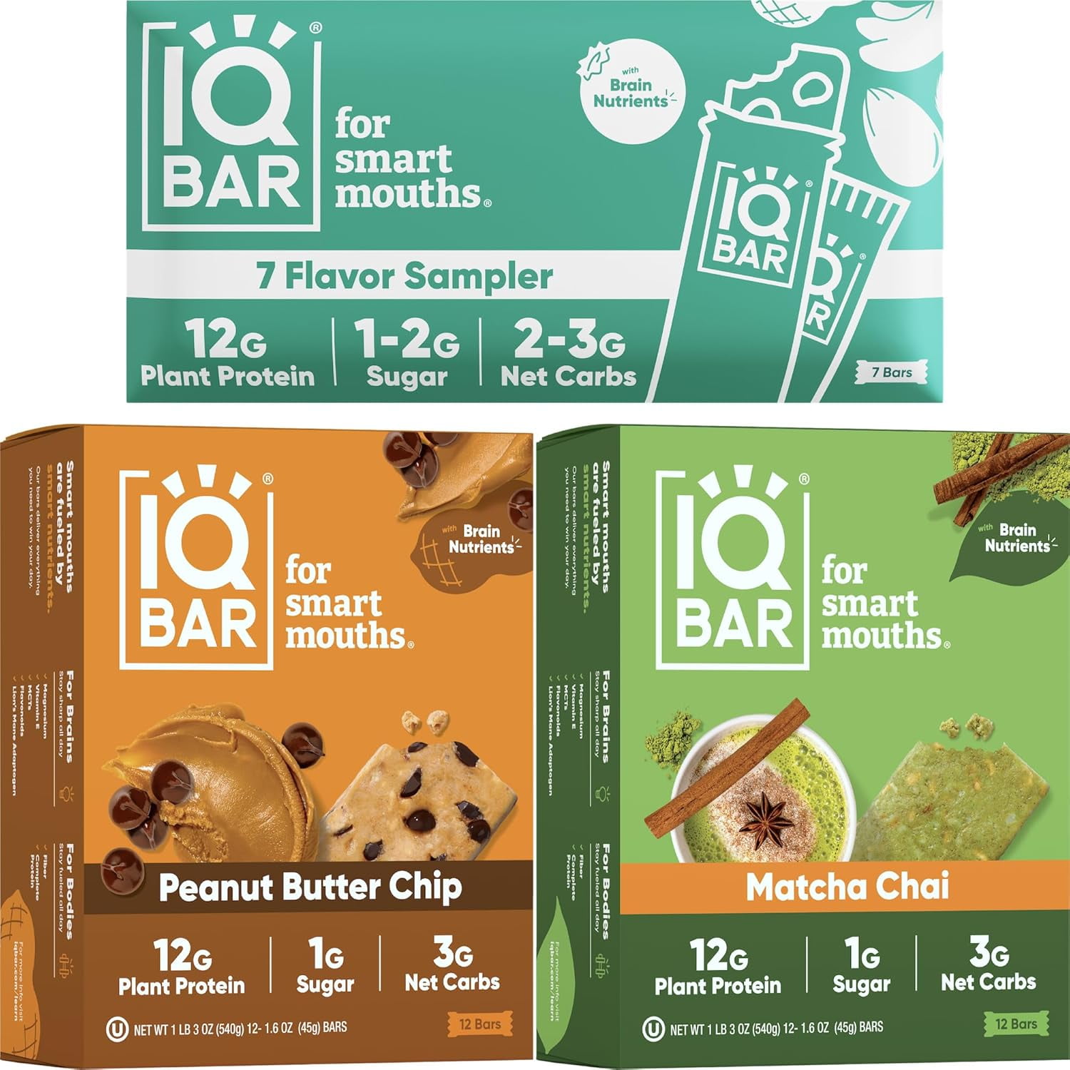 Brain and Body Keto Protein Bars - 7-Bar Sampler, 12-Count Peanut ...