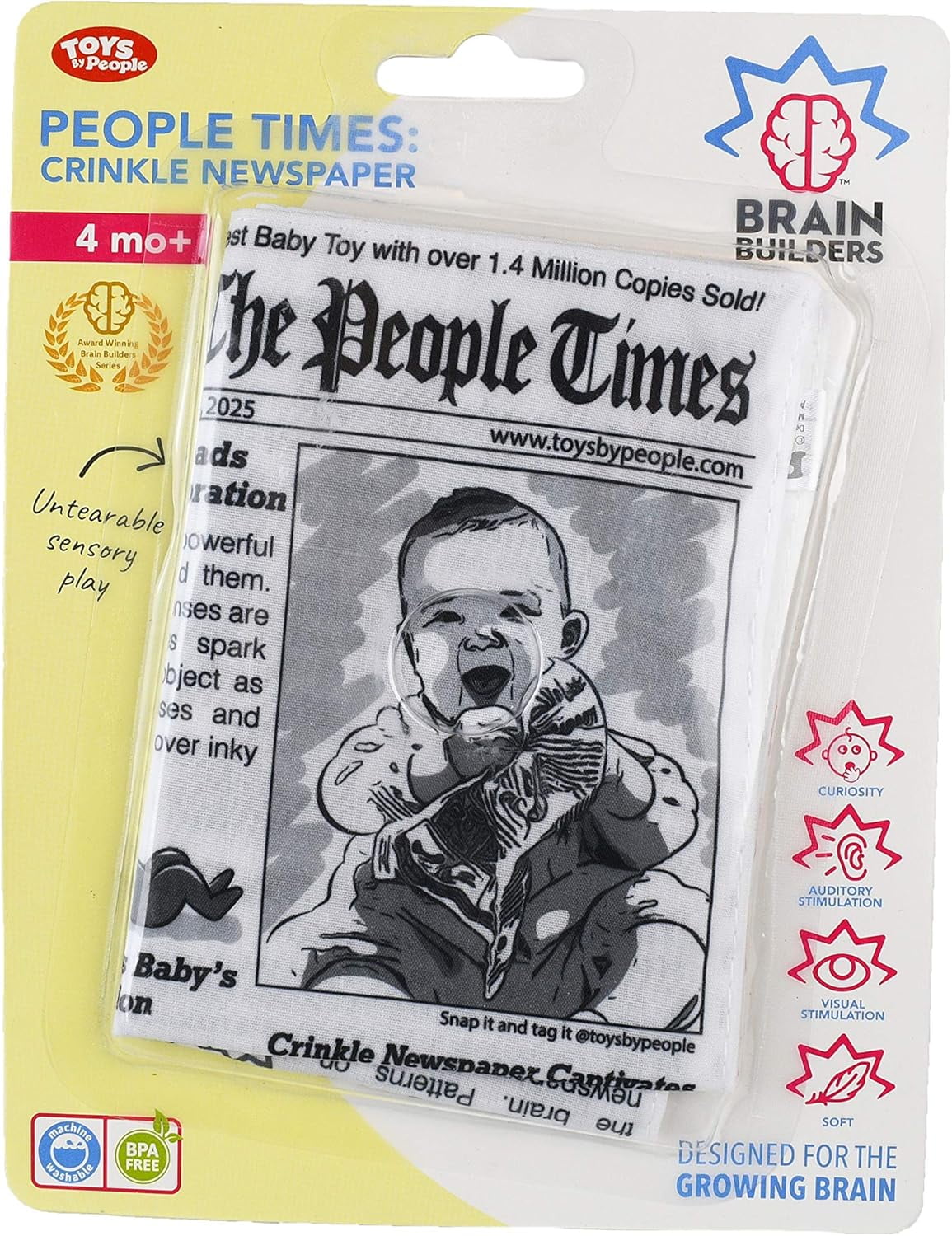 Brain Builders: Baby Newspaper - Crinkly Baby Toy - Walmart.com