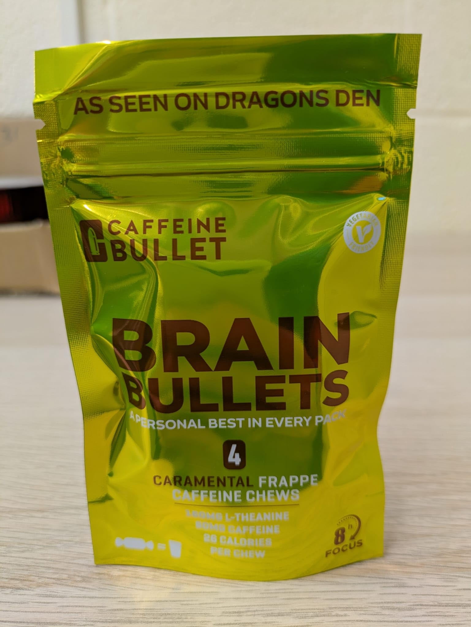 Brain Bullet Coffee Chews – 80mg Caffeine & 160mg L-Theanine per Piece ...