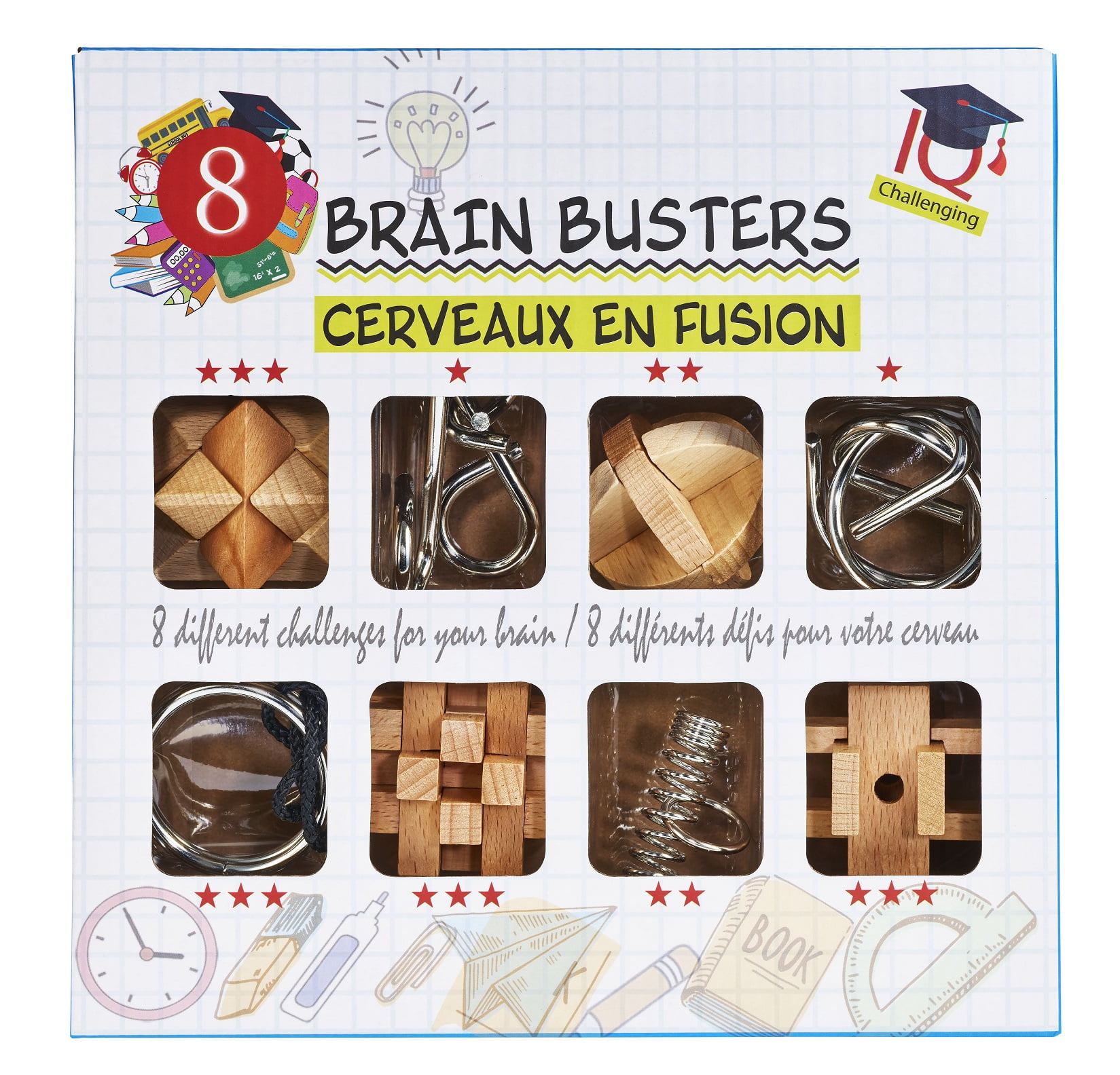 Brain Busters - 8 Brain Teasers Puzzle Set - Walmart.com