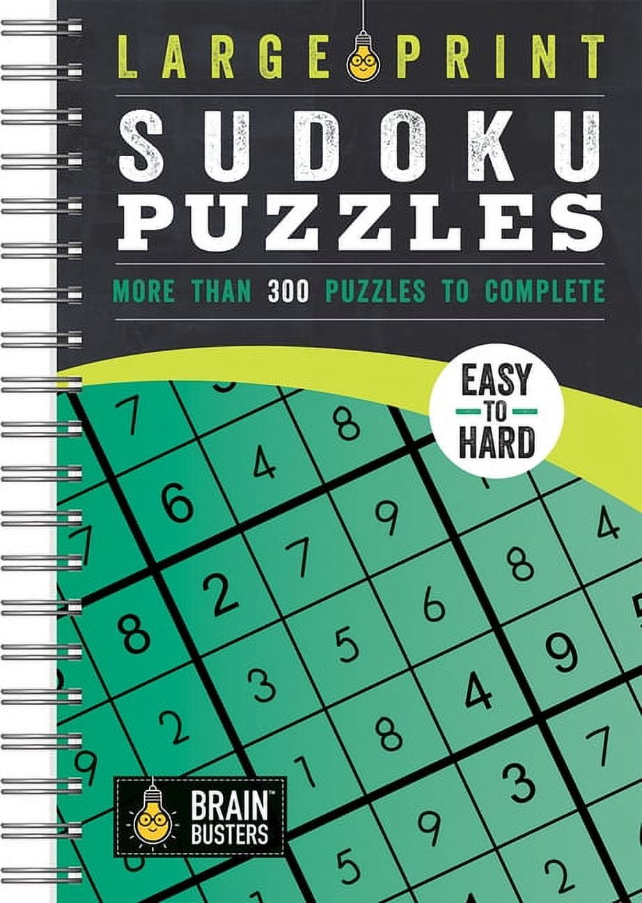 Brain Busters: Large Print Sudoku Puzzles Green, (Hardcover), English ...