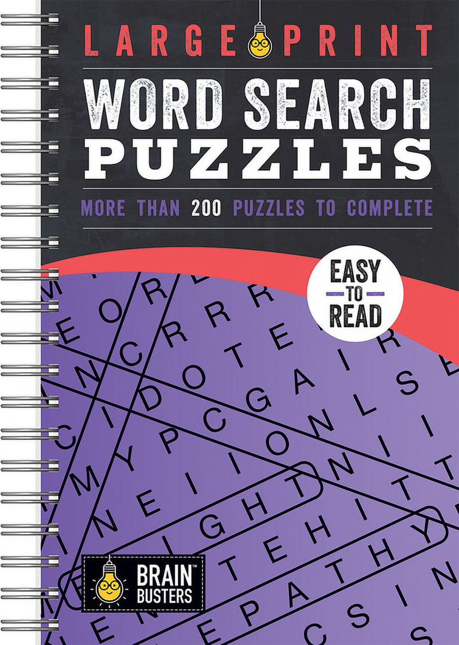 Brain Busters: Large Print Word Search Puzzles Purple, Book 2 (Spiral ...