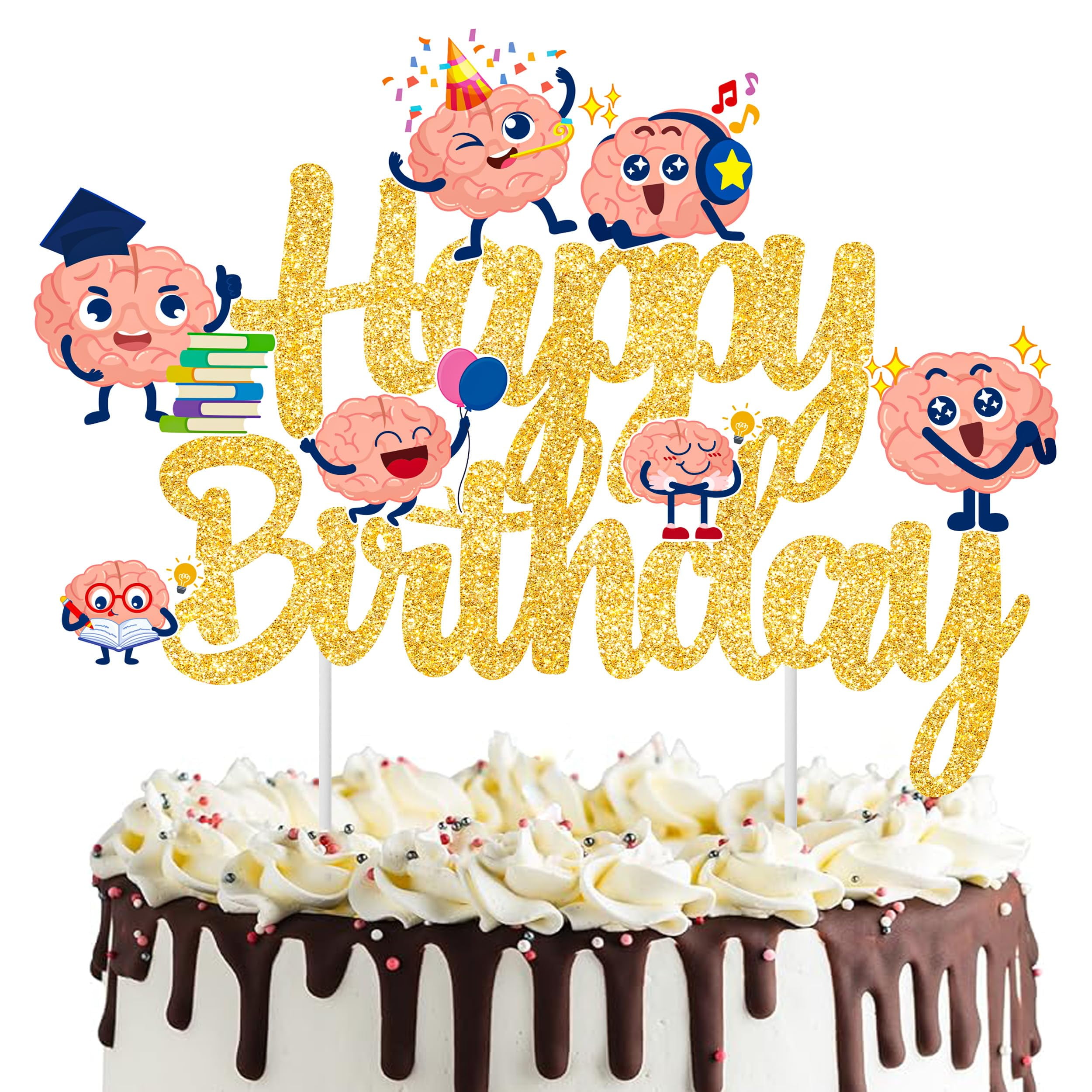 Brain Cake Topper PresNok Brain Birthday Party Decorations Funny Brain ...