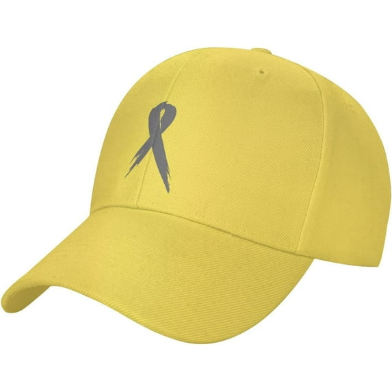 Brain Cancer Awareness Ribbon Baseball Hat Adjustable Solid Color ...